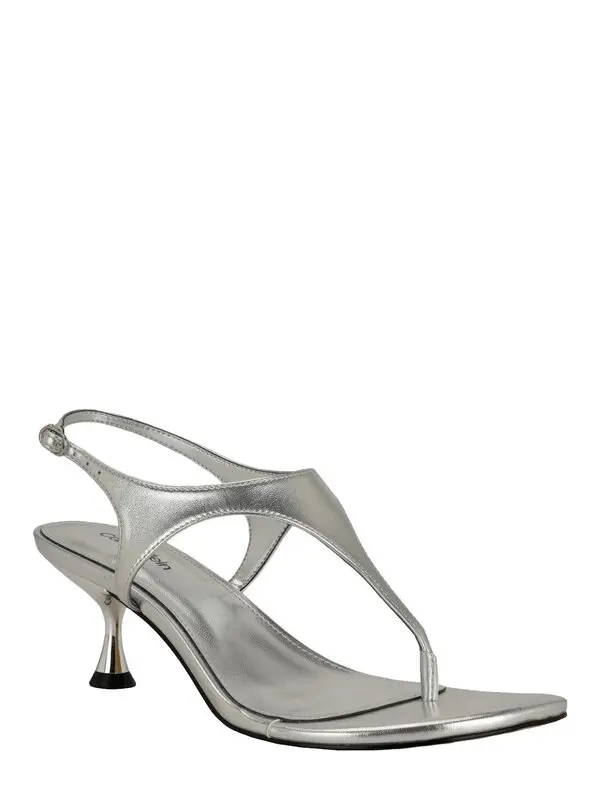 Calvin Klein Ankle Strap Sandal - Silver