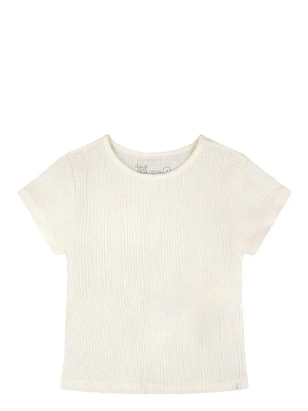DEUX PAR DEUX Relaxed Straight Fit Crinkle Jersey Short Sleeve T-shirt - Off-white