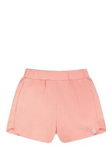 DEUX PAR DEUX Crinkle Jersey Elastic Waist Shorts - Peach Pink