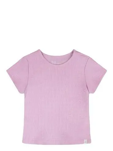 DEUX PAR DEUX Relaxed Straight Fit Crinkle Jersey Short Sleeve T-shirt - Lilac