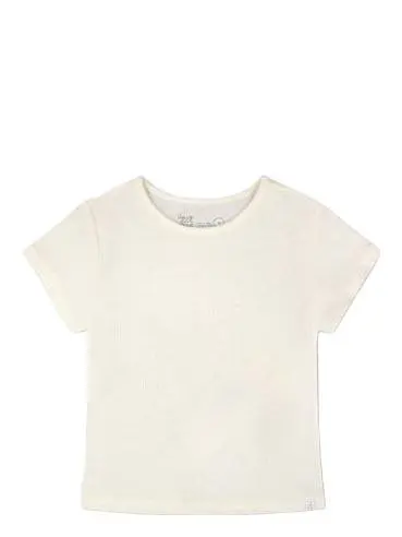 DEUX PAR DEUX Relaxed Straight Fit Crinkle Jersey Short Sleeve T-shirt - Off-white
