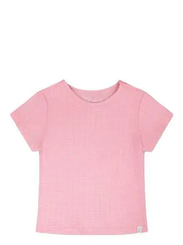 DEUX PAR DEUX Relaxed Straight Fit Crinkle Jersey Short Sleeve T-shirt - Pink
