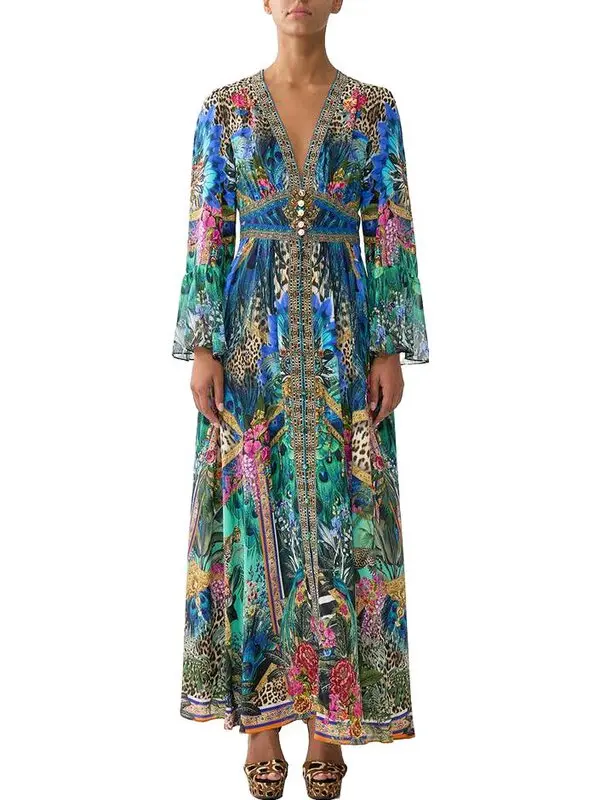 Camilla Waistband Dress With Ruffle Sleeve - Animal Alchemy