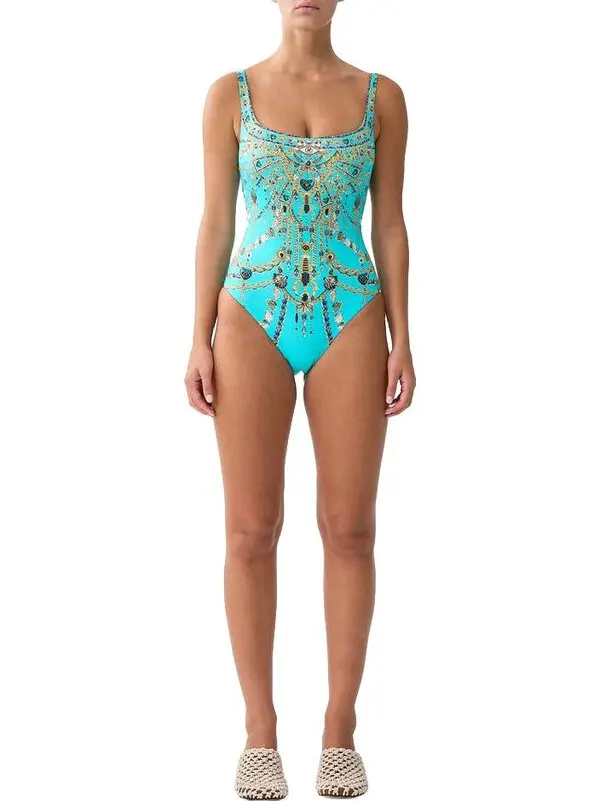 Camilla Underwire Square Neck One Piece With Scoop Back - Totems And Treasures