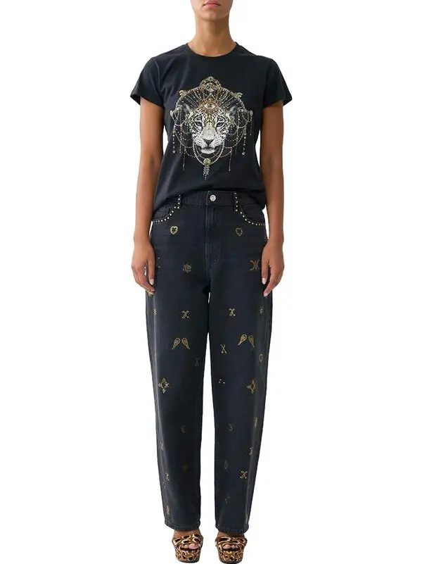 Camilla Slim Fit Round Neck T-shirt - Feline Folklore