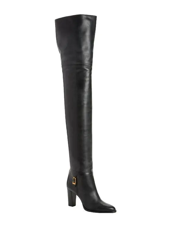 Saint Laurent Julia Divine Thigh High Boot - Noir