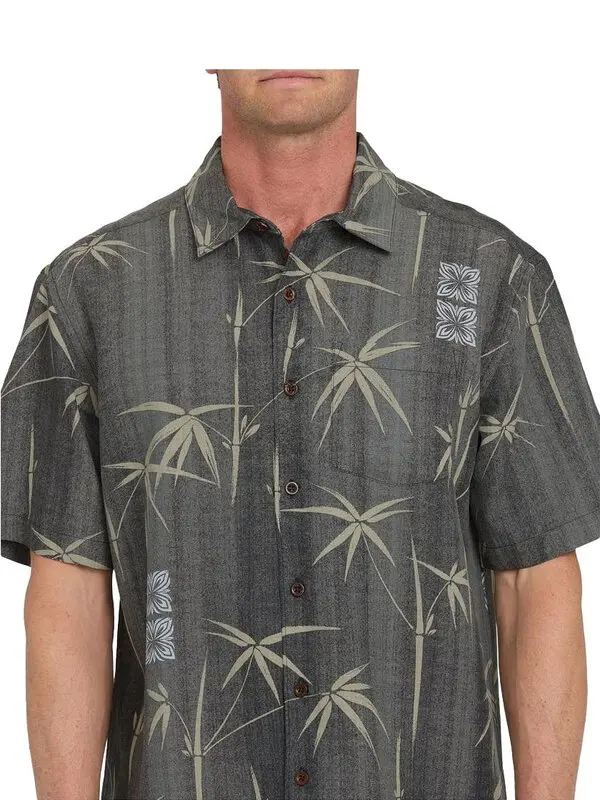 QUIKSILVER WATERMAN Bamb Bay Wm Ss Short Sleeve Shirt - Phantom