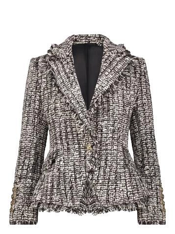 THE NOLI SHOP Giselle Single-breasted Tweed Blazer - Black/white