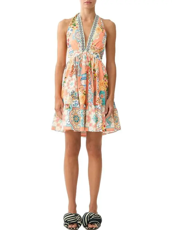 Camilla Ruffle Hem Halter Short Dress - Meet Me In Mallorca