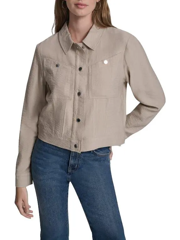 Dkny Twill Trucker Jacket - Pebble
