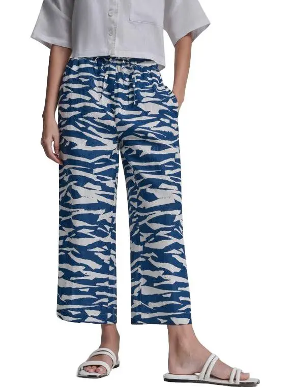 Dkny Printed Linen Drawstring Pants - Tidal Break