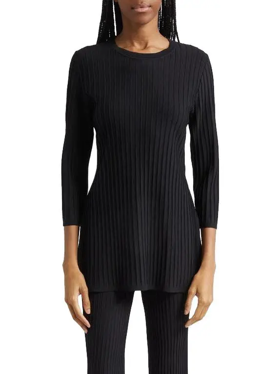 Max Mara Pure Aderire Rib Tunic Top - Black