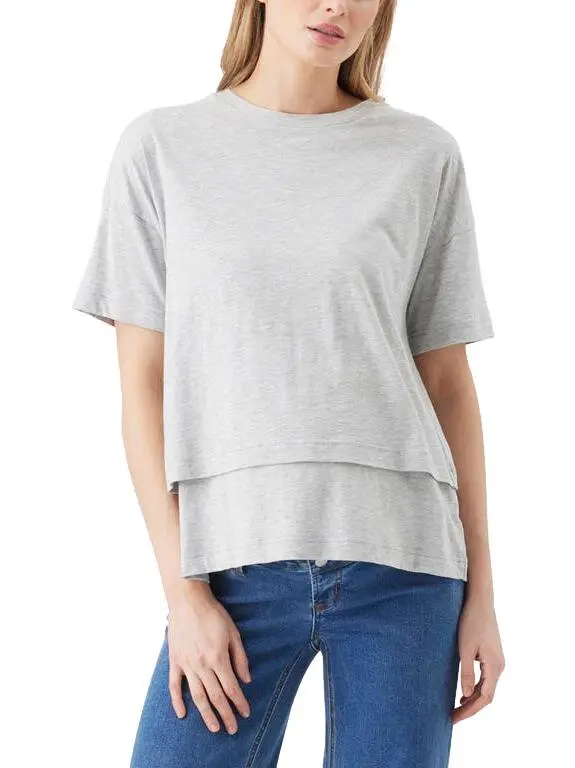RIPE MATERNITY Claud Nursing Tee - Grey Marle