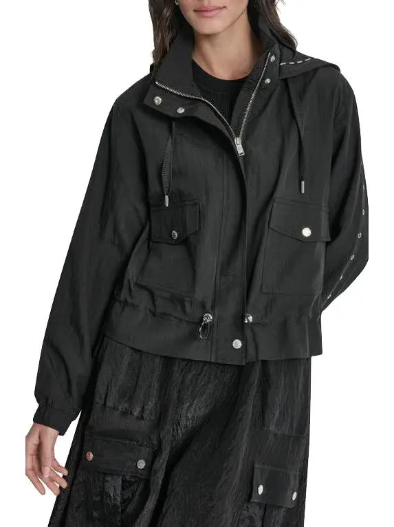 Dkny Studded Hooded Anorak - Black