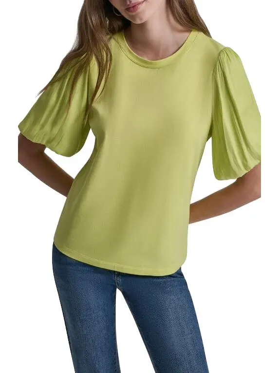 Dkny Mixed Media Top - Limeade
