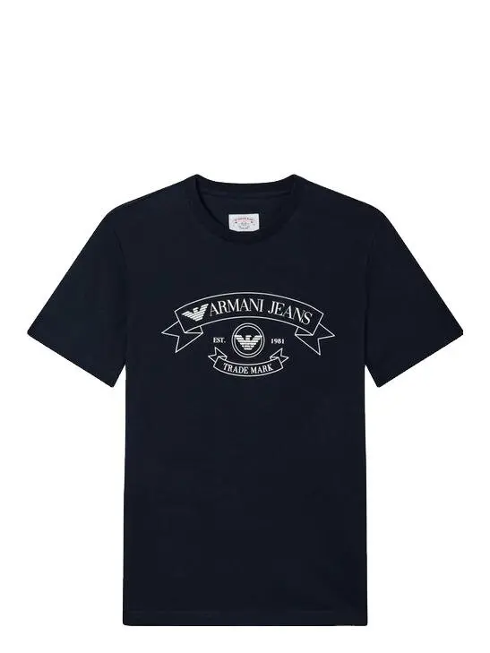 Emporio Armani Jersey T-shirt With Print - Navy