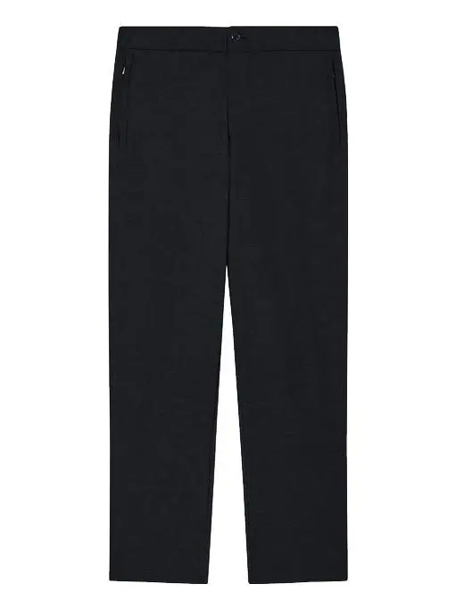 Emporio Armani Wool Blend Stretch Canvas Trousers - Natural