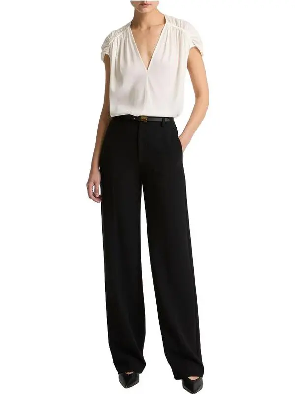 Vince Elsa High-rise Crepe Trousers - Black