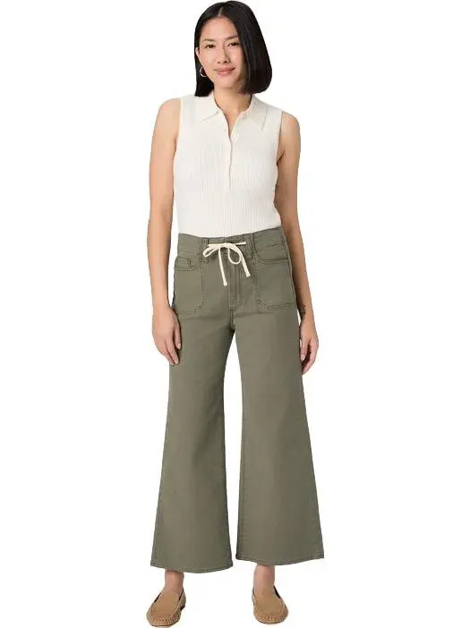 Paige Ari Petite Wide Leg Pant - Green