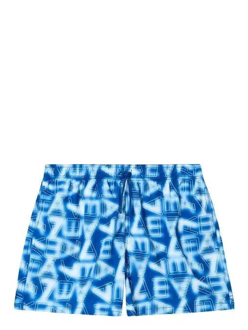 Emporio Armani Beachwear Boxer Shorts In Technical Fabric - Blue