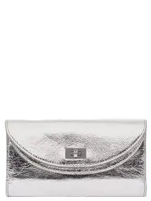 Sandro Mambo Metallic Leather Clutch - Blue