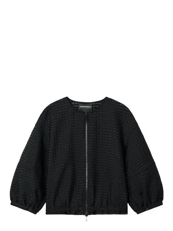 Emporio Armani 3d Vichy Jacquard Blouson - Black