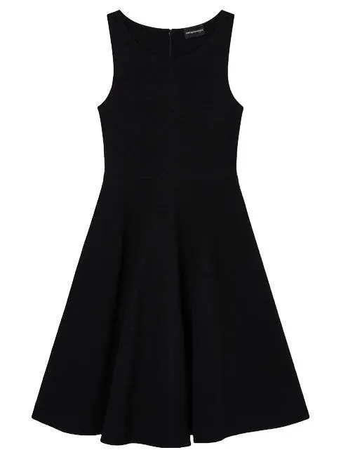 Emporio Armani Embossed Jersey Full Dress - Black
