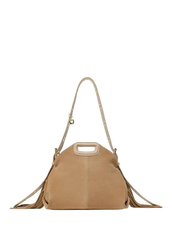 Maje Miss M Suede Bag - Natural