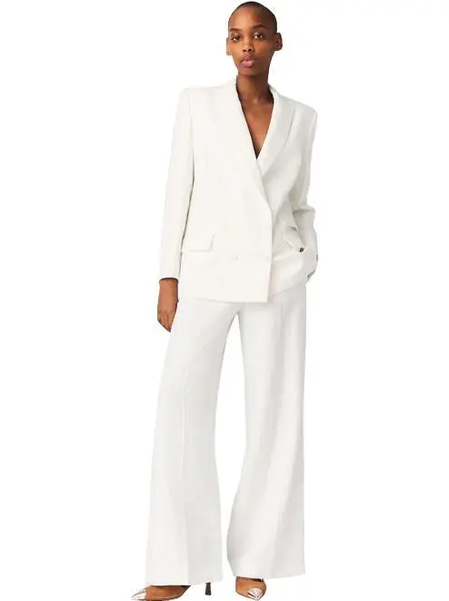 Maje Double-breasted Pinstripe Suit Jacket - White