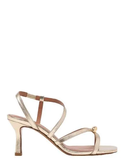 Maje Metallic Multi-strap Heeled Sandals - Gold