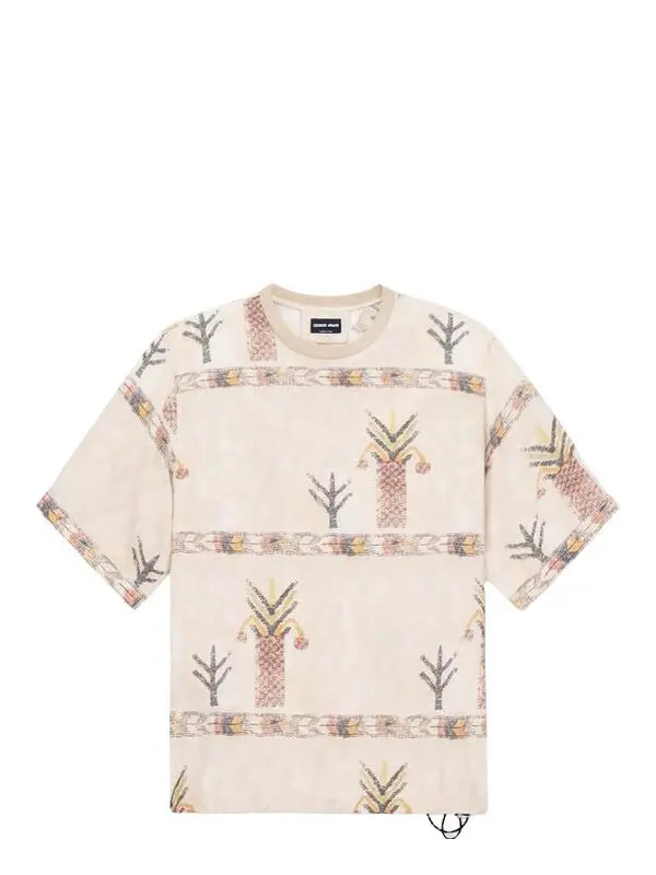 Giorgio Armani Printed Silk T-shirt - Beige