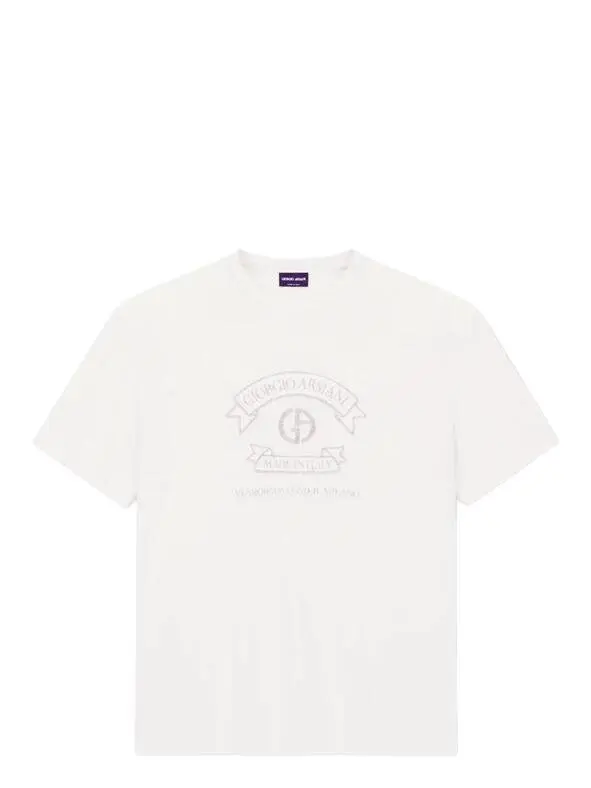 Giorgio Armani Jersey Crew-neck T-shirt With Logo - White