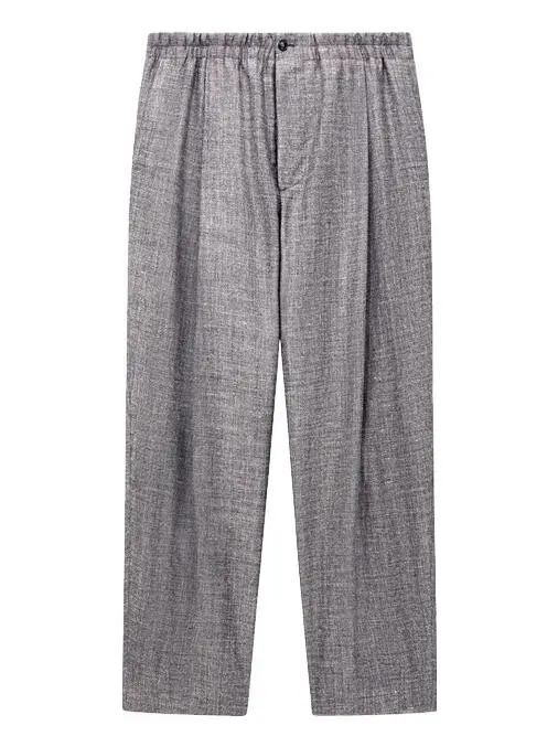 Giorgio Armani Silk And Linen Single-pleat Trousers - Natural