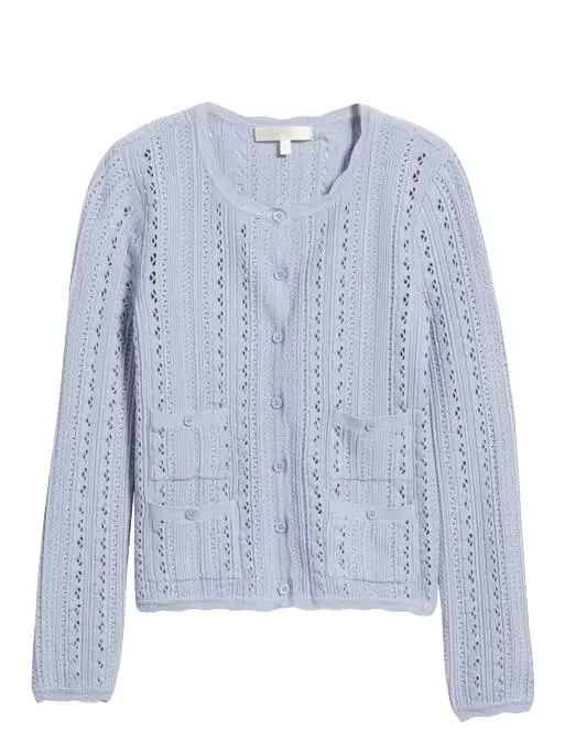 LoveShackFancy Emlynn Pointelle Cardigan - Moonwash
