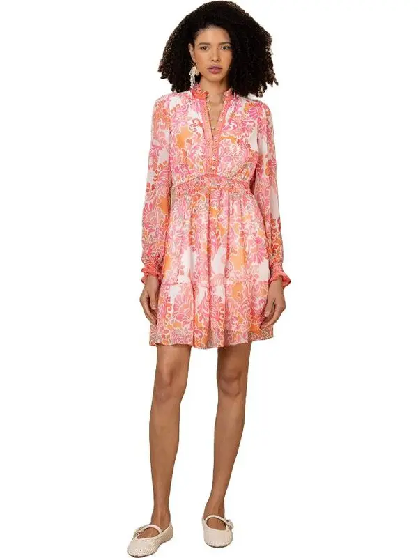 Hale Bob Bertille Chiffon Mini Dress - Pink