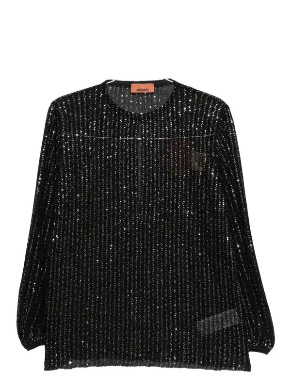 Missoni Cut-out Sequined Blouse - Black