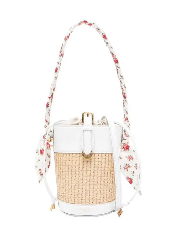 Dolce & Gabbana Capri Raffia Bucket Bag - White