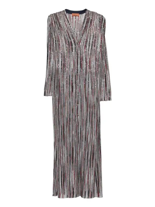 Missoni Striped Long Cardigan - Brown
