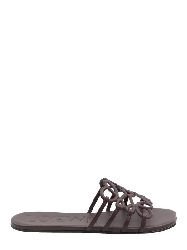 Loewe Petal Anagram Leather Sandals - Red