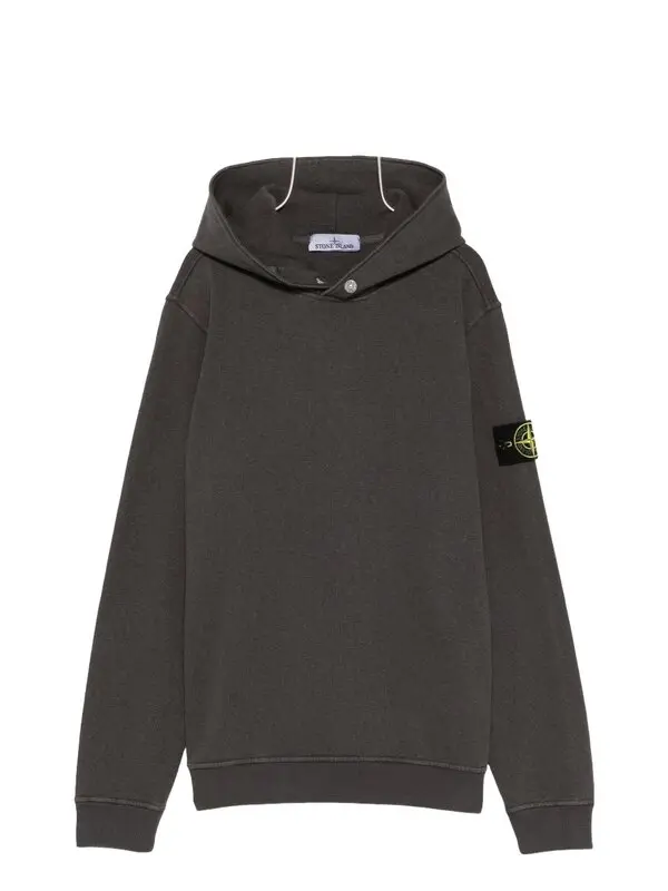 Stone Island Logo Cotton Hoodie - Green