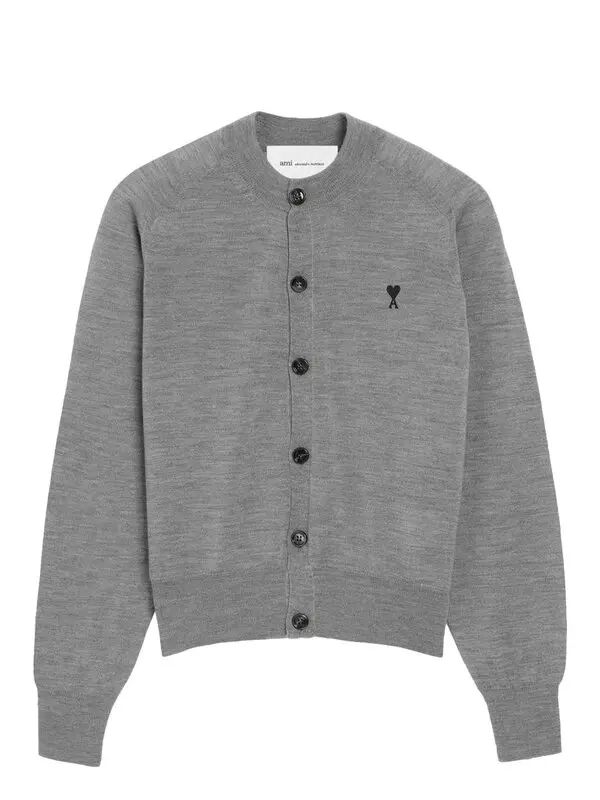 Ami De Coeur Wool Cardigan - Grey