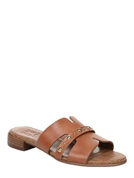 Naturalizer Niche Studded Leather Slide Sandal - English Tea Brown
