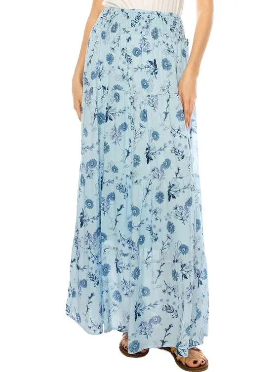 A COLLECTIVE STORY Floral Maxi Skirt - Bellad Blue