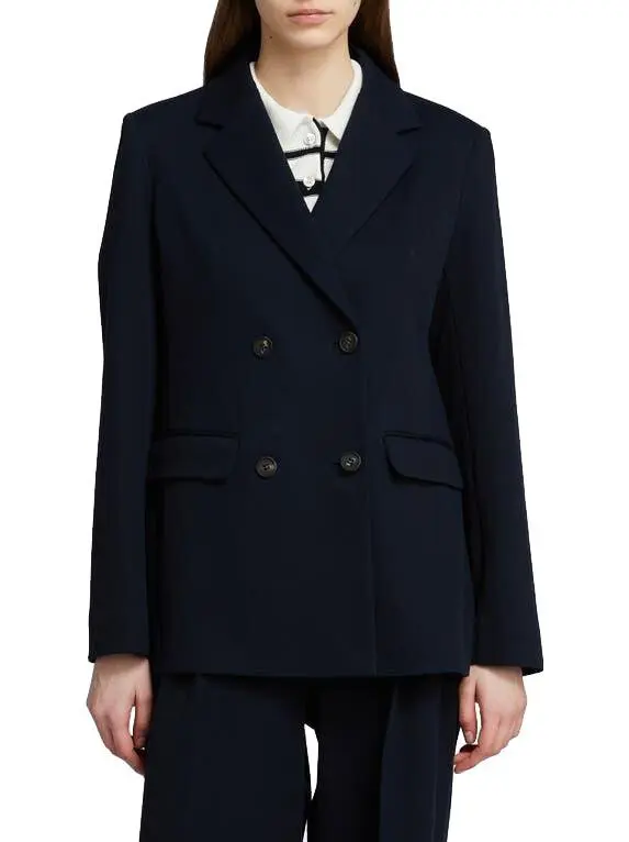 MM BY MAX MARA Rotondo Double-breasted Cotton Jersey Jacket - Ultramarine