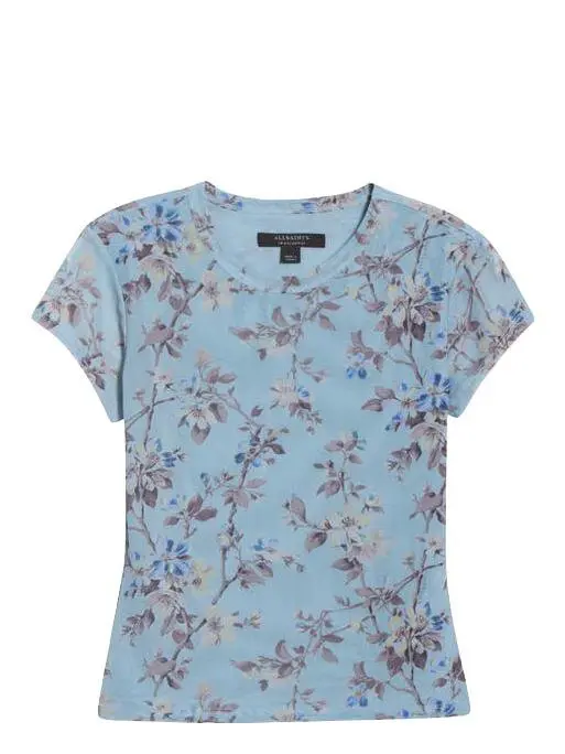 ALLSAINTS Ellie Floral Mesh T-shirt - Vine Lake Blue