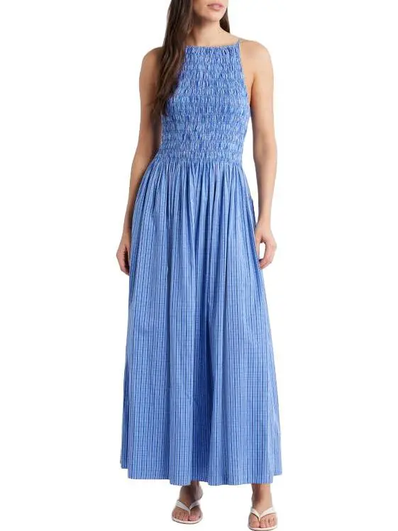Faithfull The Brand Gingham Shirred Bodice Maxi Dress - Sotto