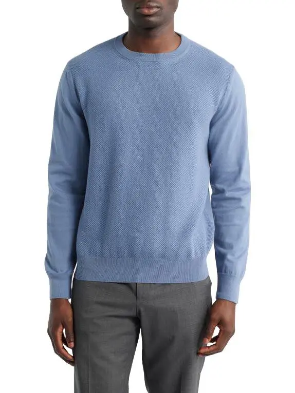 Canali Cotton Crewneck Sweater - Blue