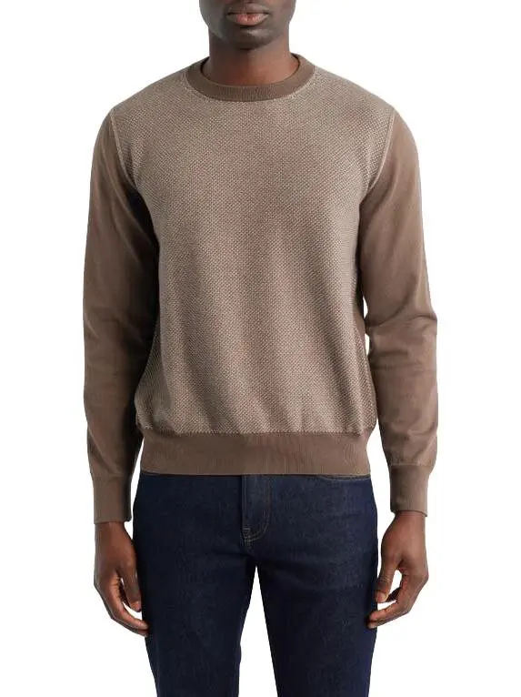 Canali Cotton Crewneck Sweater - Brown