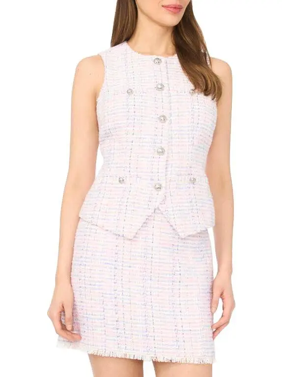 CECE DUPRAZ Tweed Vest With Button Detail - New Ivory
