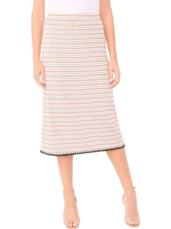 CECE DUPRAZ Knit Midi Skirt With Crochet Trim - Toffee